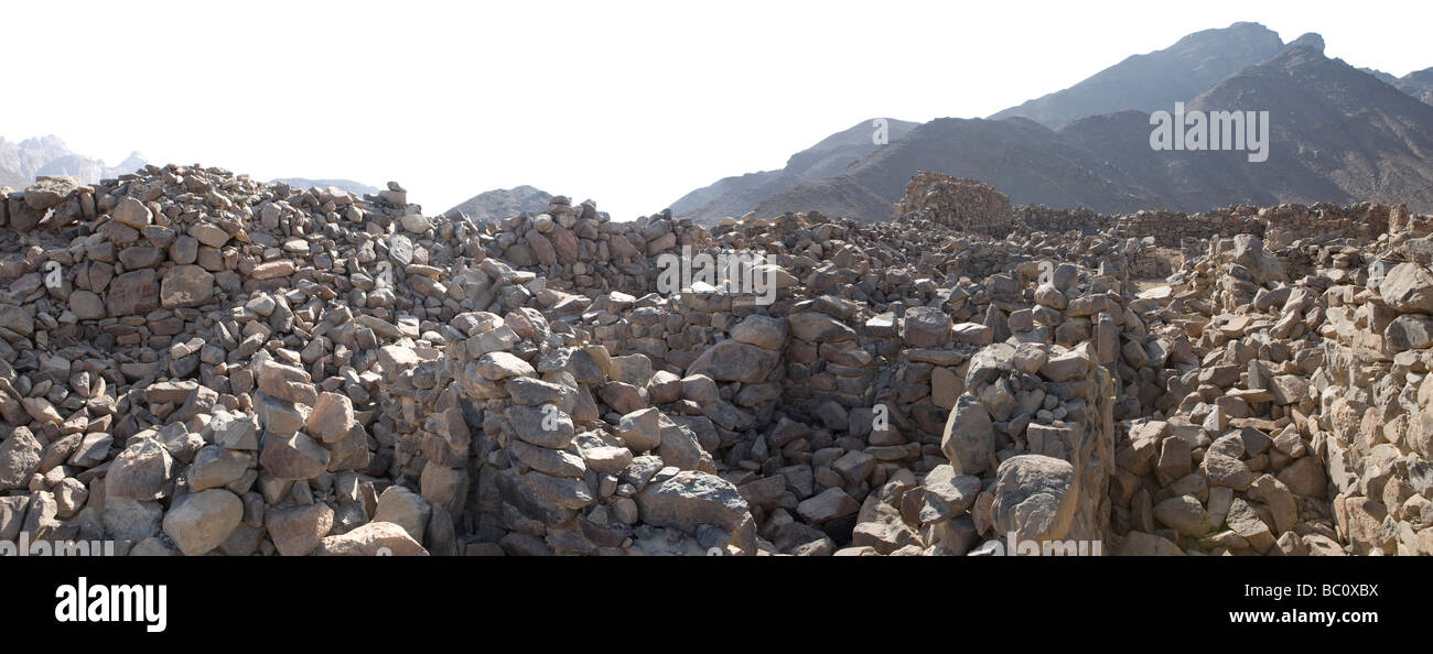 Panoramic shot at the Roman Fort protecting the quarries at Umm Balad ...