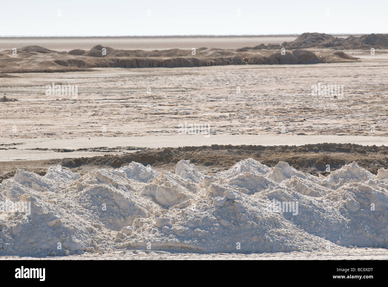 Saltworks Chott El Jerid salted lake Tunisia Stock Photo - Alamy