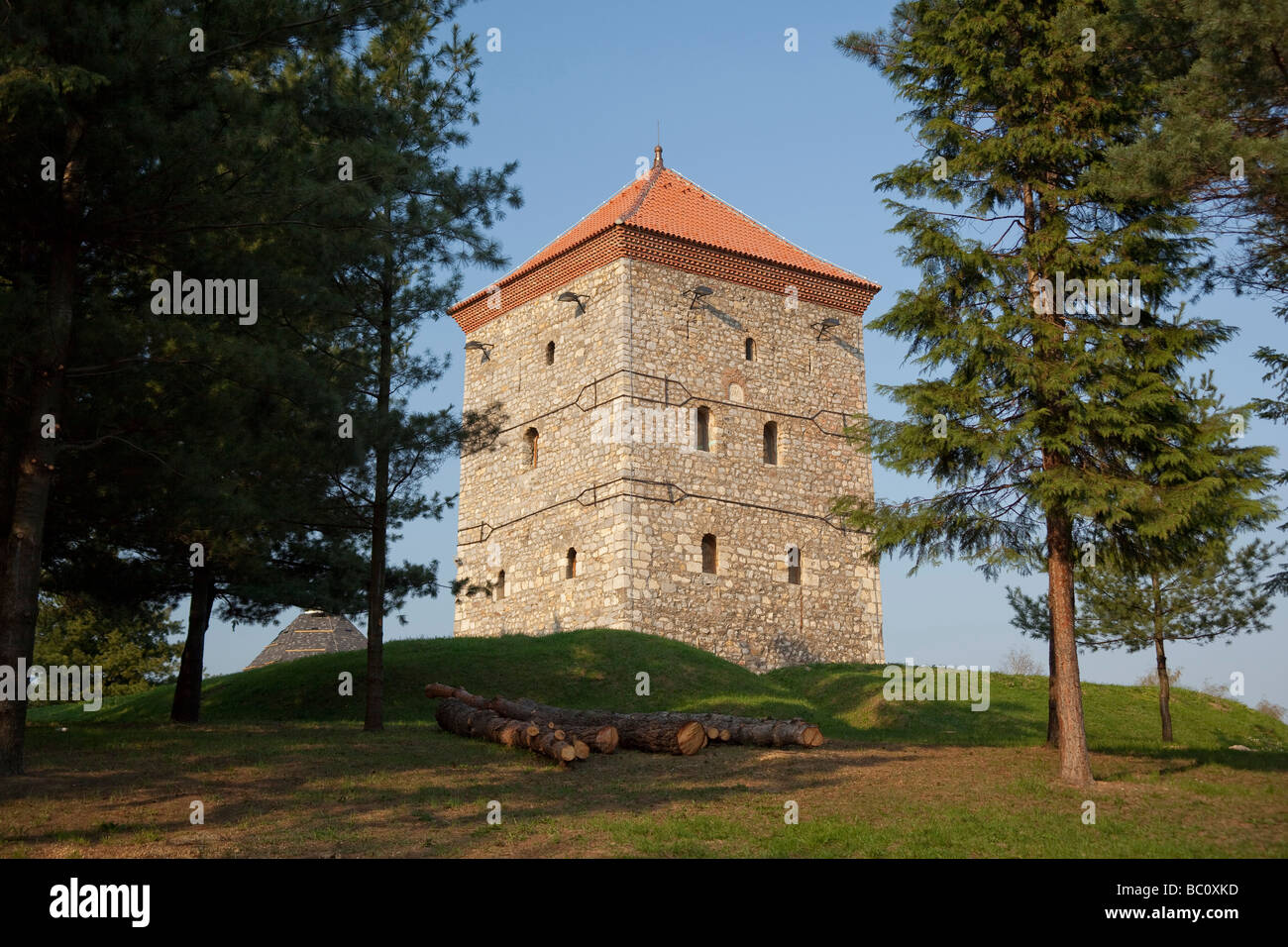 Nenadovic Tower up on the hill over town of Valjevo Stock Photo - Alamy