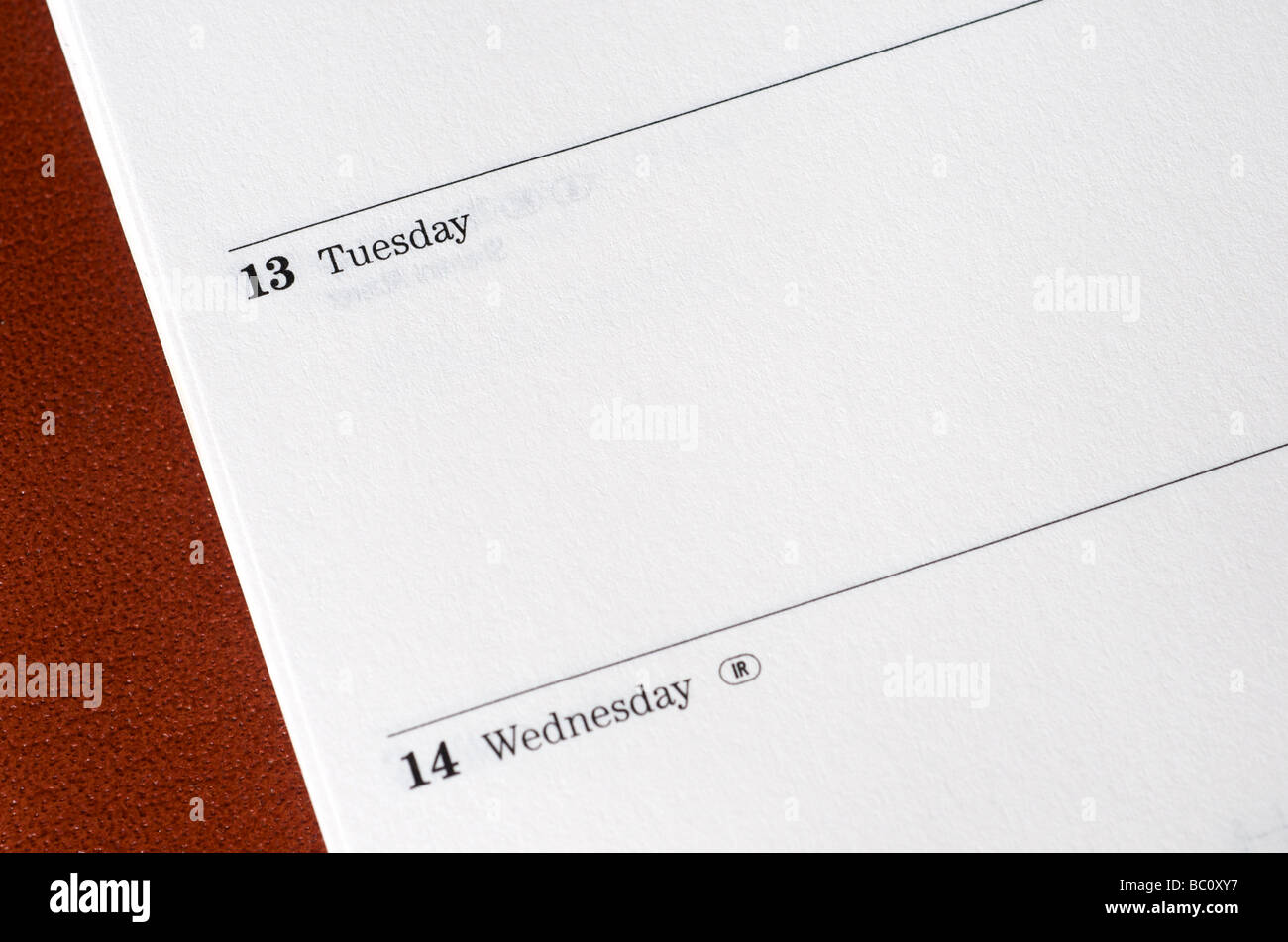 Blank diary page Stock Photo - Alamy