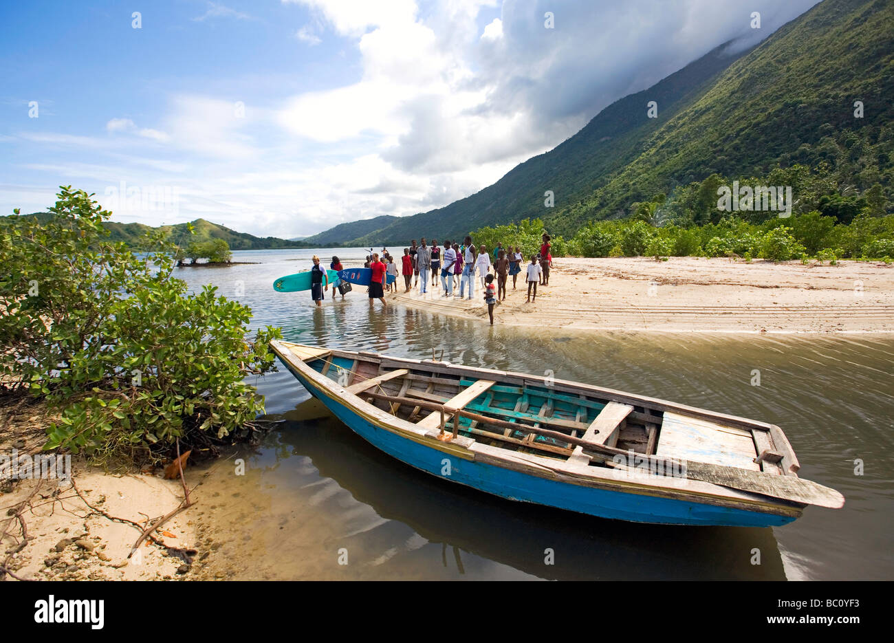 Haiti, Nord, Cap Haitien. visiting a village on the north coast Stock ...
