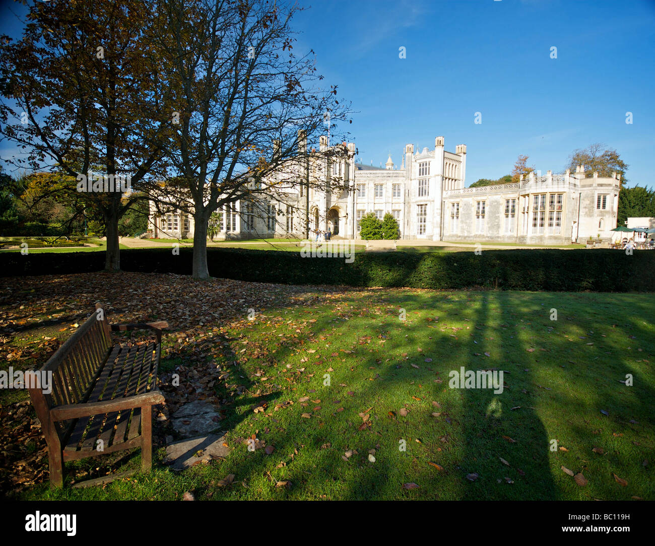 Highcliff Castle Dorset UK Park Bench Stock Photo - Alamy