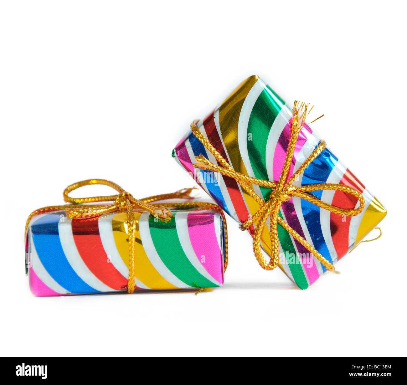 A cutout of two wrapped presents Stock Photo - Alamy