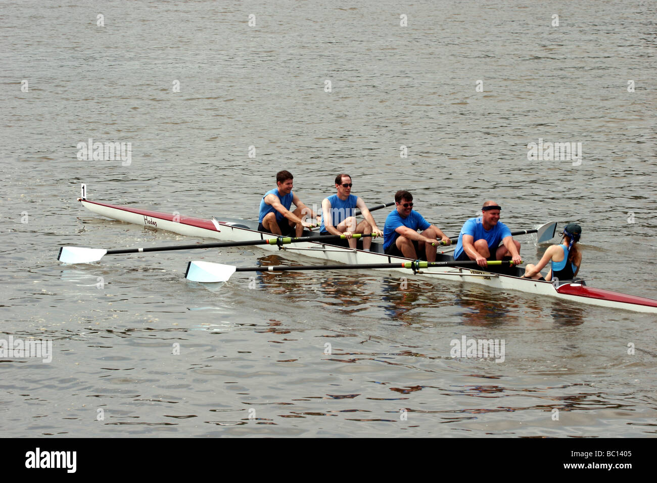 Virginia rowing teams at rockett's landing Stock Photo - Alamy