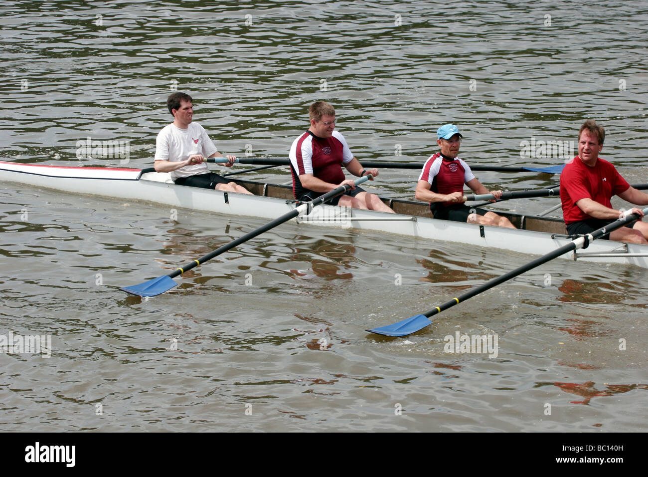 Virginia rowing teams at rockett's landing Stock Photo - Alamy