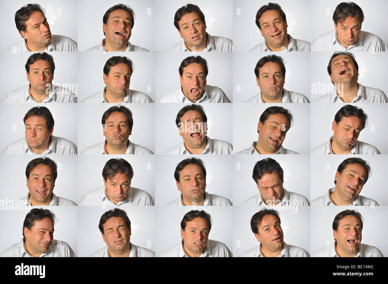 Model’s or Actor’s Set card with many different emotions for self ...