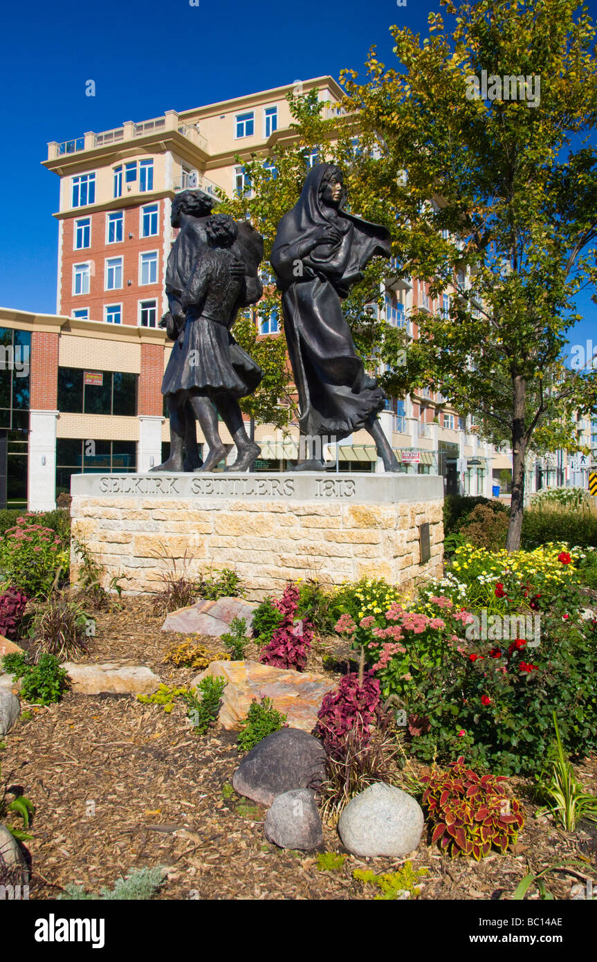 Condominiums and the Selkirk Settlers monument on Waterfront Drive in ...