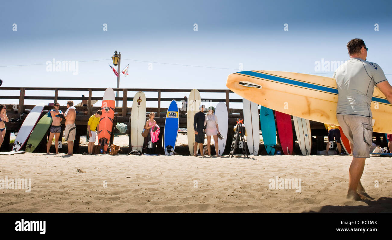 Surfers gather at a SurfRider Foundation Paddle Out, Santa Barbara ...