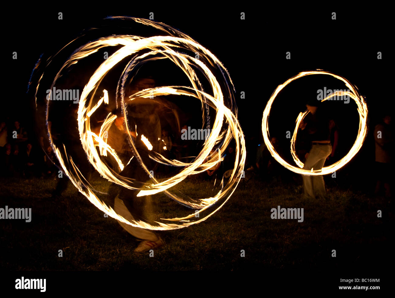Fire dancers performing night in hi-res stock photography and images ...