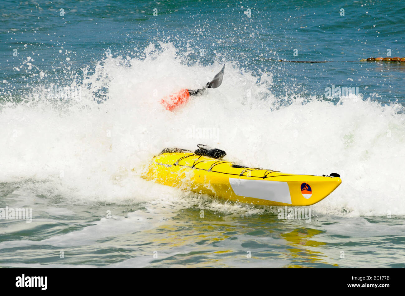 Israel Caesarea A set of four images of a capsizing Kayak in the ...