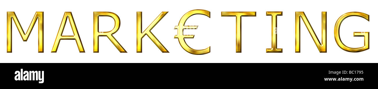 3d golden marketing concept Stock Photo - Alamy