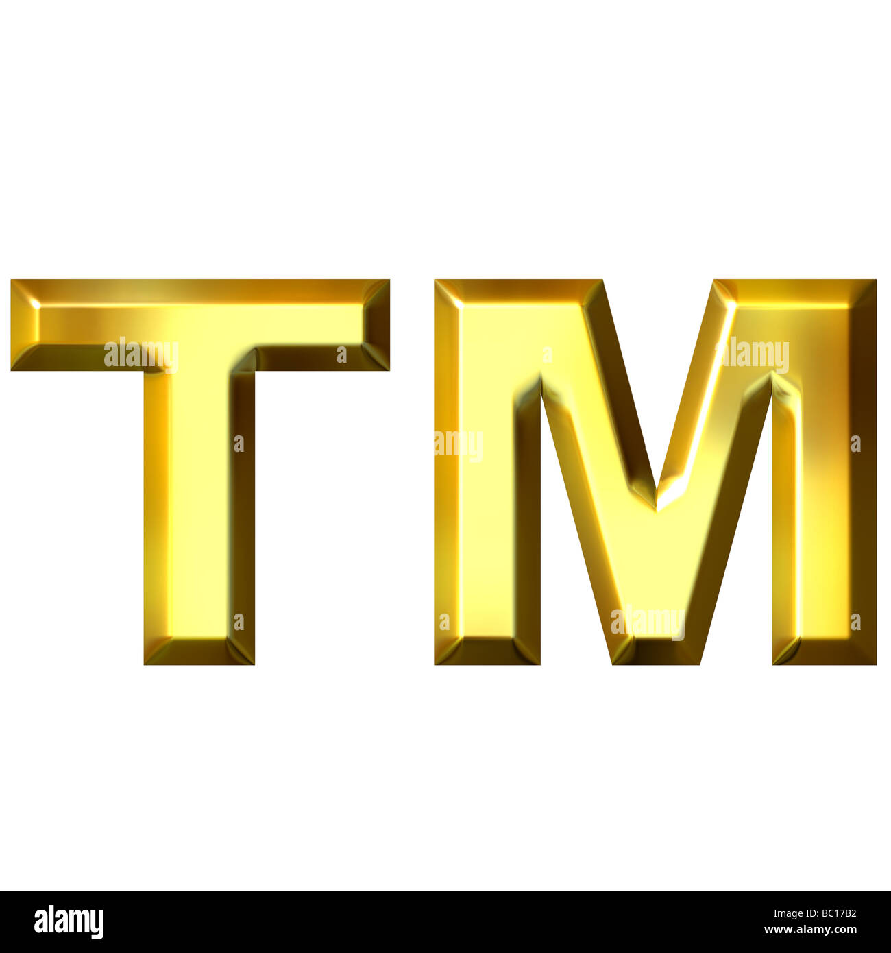3d golden trademark symbol Stock Photo - Alamy
