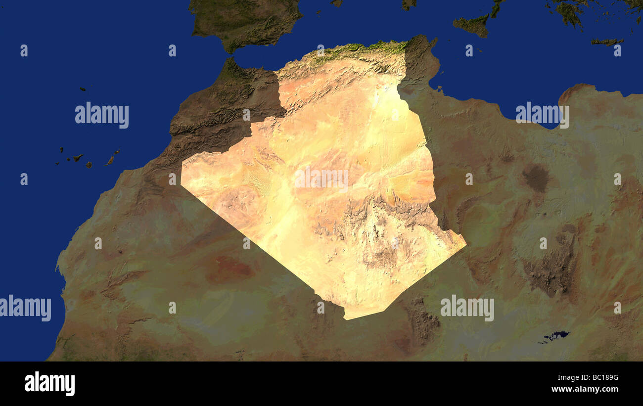 Map satellite geography algeria hi-res stock photography and images - Alamy