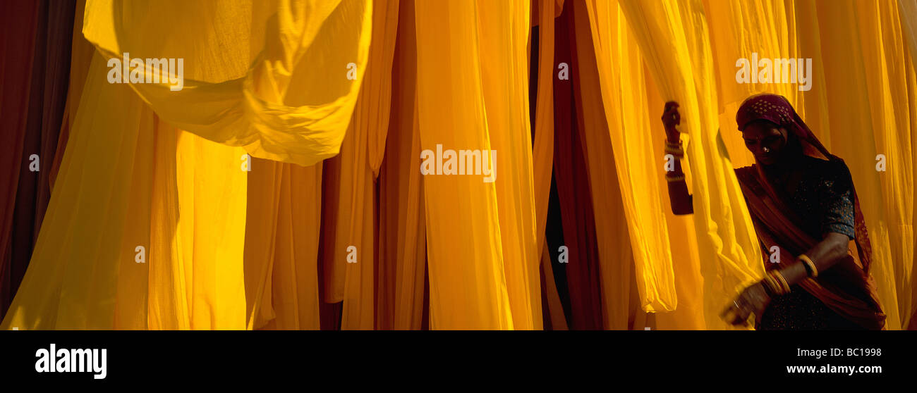 India, Rajasthan State, Sari Factory Stock Photo - Alamy