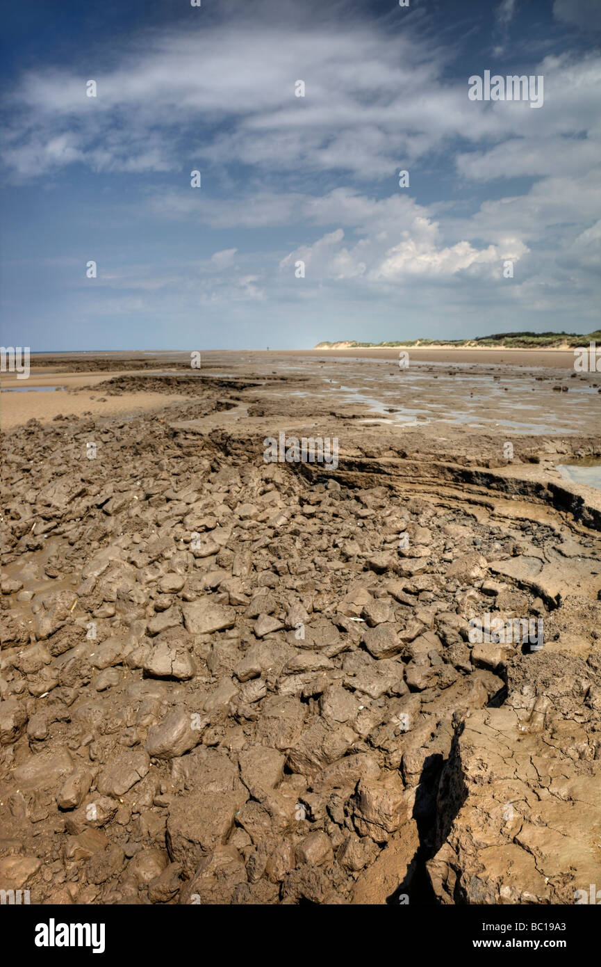 Formby Footprints Silt Layers Stock Photo - Alamy
