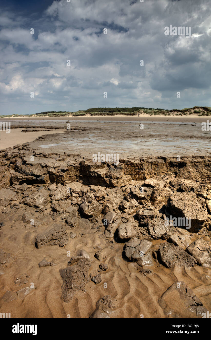 Formby Footprints Silt Layers Stock Photo - Alamy