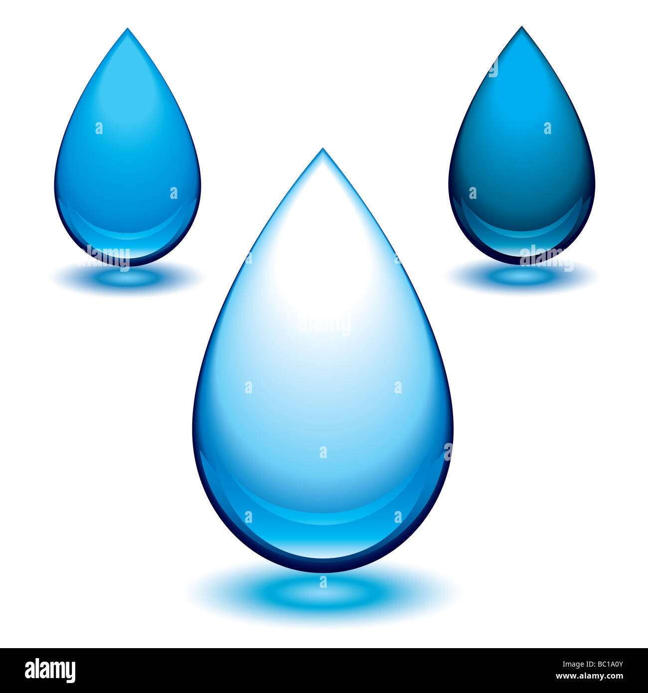 Water droplet with colour variation and glowing shadow Stock Photo - Alamy
