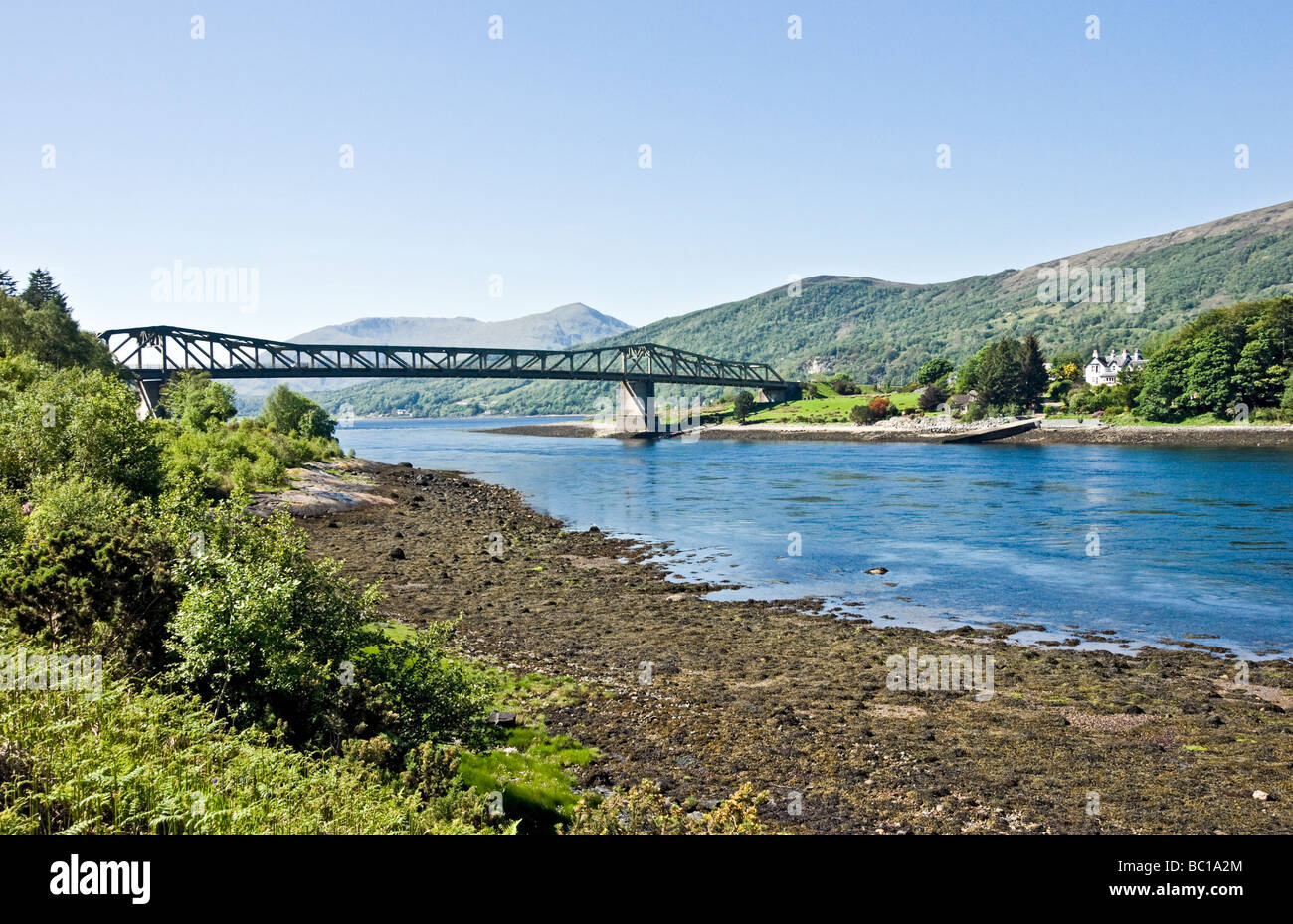 Connel Bridge and River Etive at Connel in Argyll Scotland with the ...
