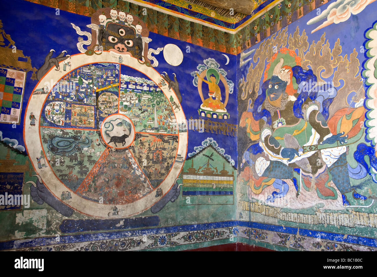 The Wheel of Life. Thangka painting. Thiksey Gompa. Ladakh. India Stock ...
