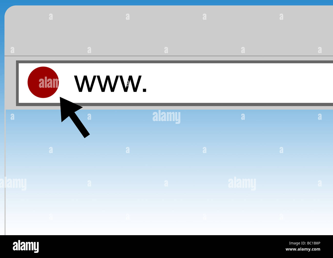 World Wide Web browser background with cursor arrow and copy space ...