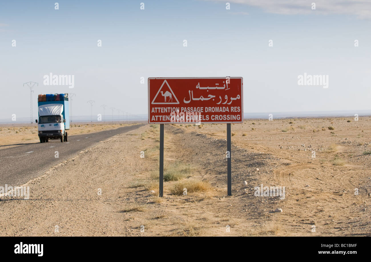 Highway road sign Tunisia Stock Photo - Alamy