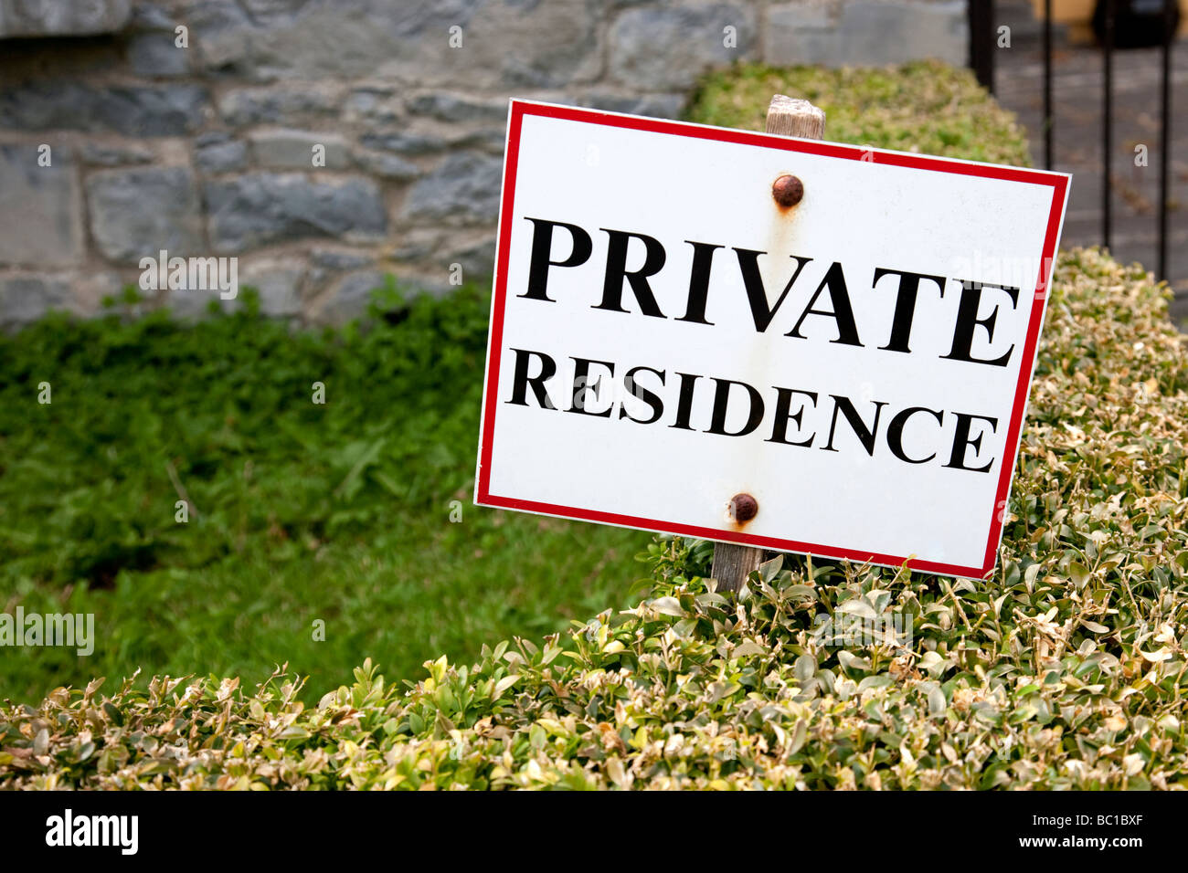 Private Residence Sign Stock Photo - Alamy