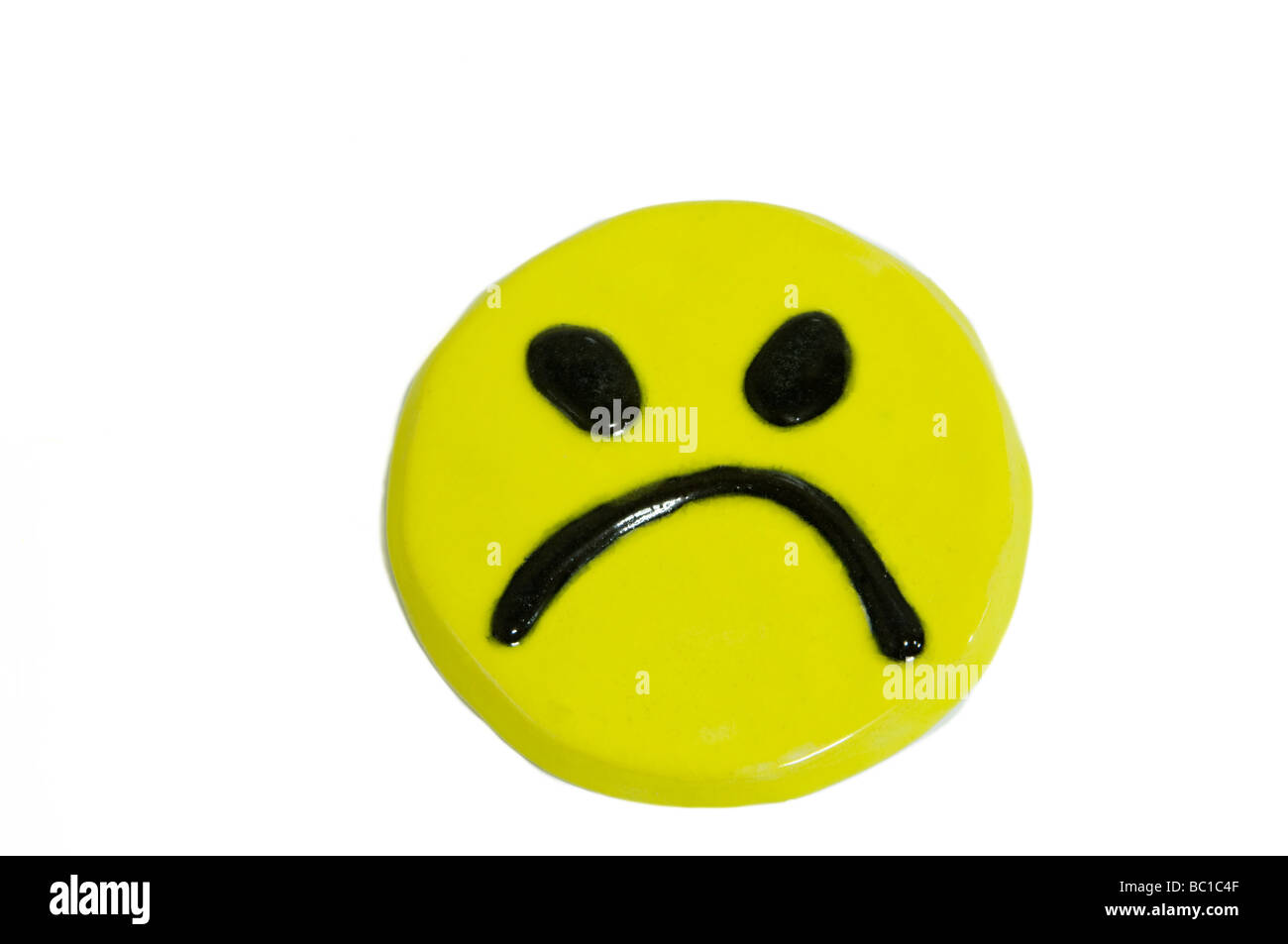 Handcrafted white stoneware Frowny face hand built Stock Photo - Alamy