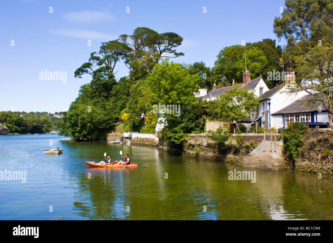 Kyack on the River Helford at Helford Village Cornwall England UK Stock ...