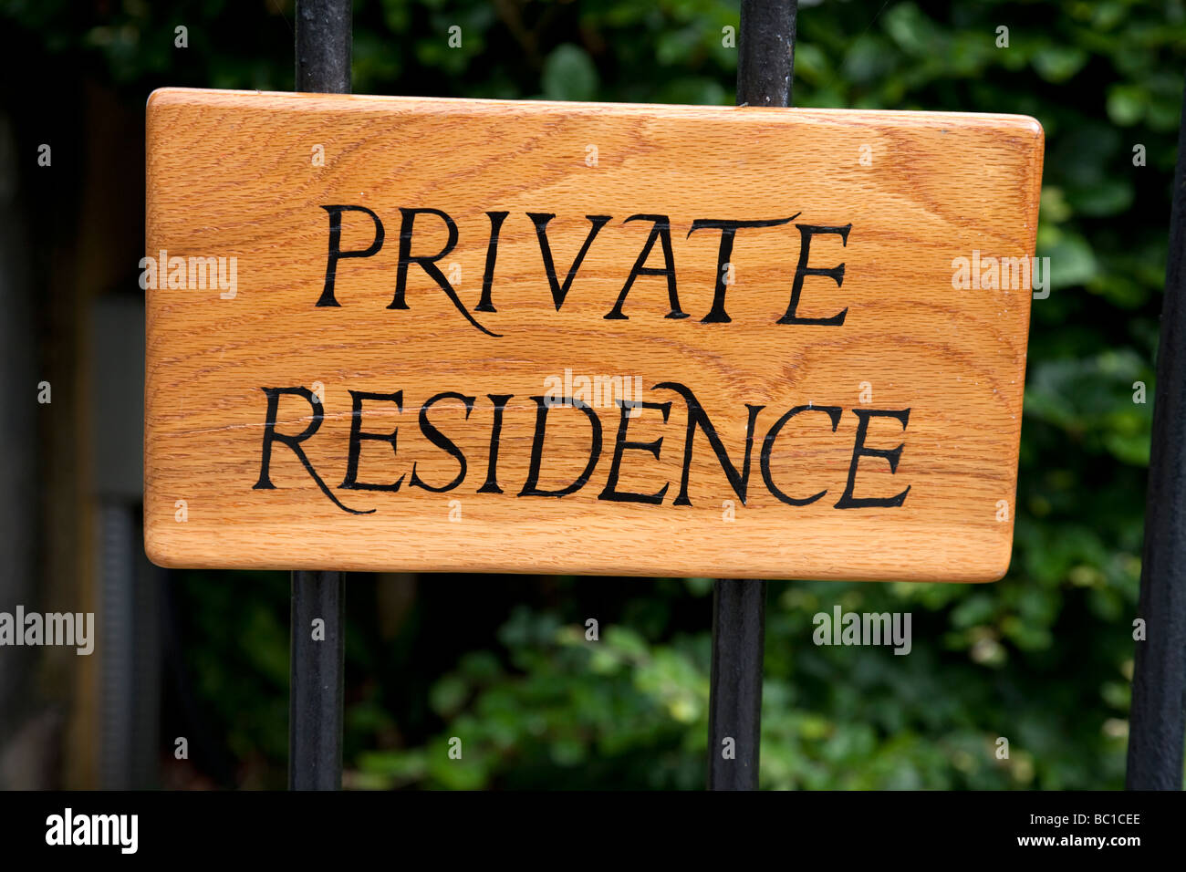 Private Residence Sign Stock Photo - Alamy