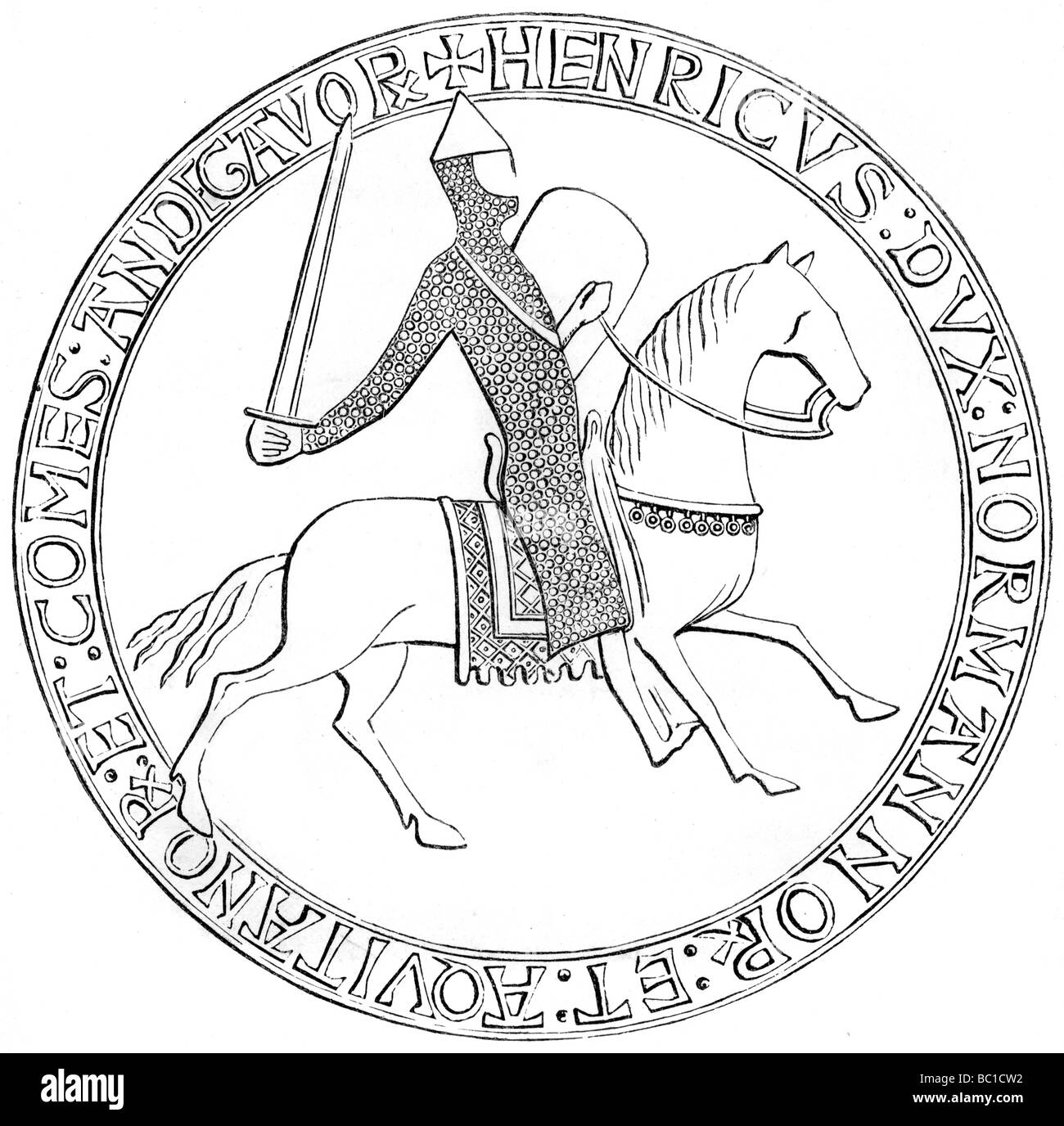 The seal of King Henry II of England, 12th century. Artist: Unknown ...