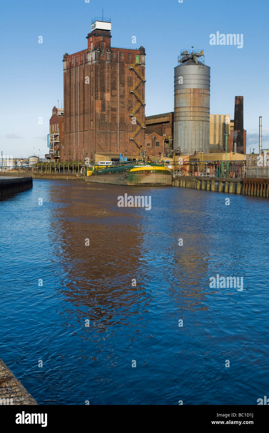 Looking upstream on the River Hull, to the old 'Isis' building, a ...