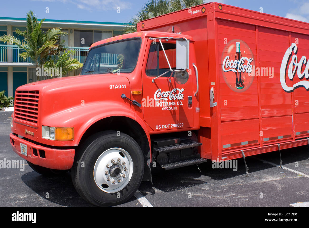 Coca-Cola delivery truck at Holiday Inn, Cocoa Beach, Florida Stock ...