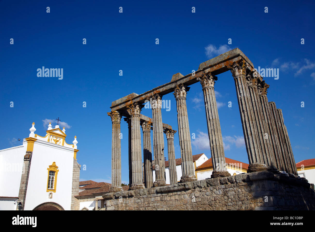 Roman temple ruins, Evora, Portugal Stock Photo - Alamy