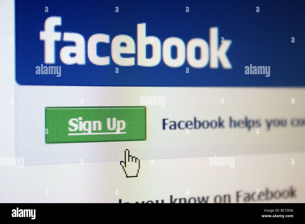 Facebook, sign up Stock Photo - Alamy