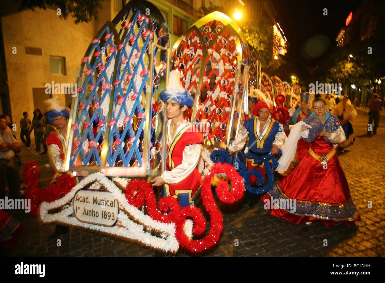 Colourful procession during the festival of Santos populares Lisbon ...