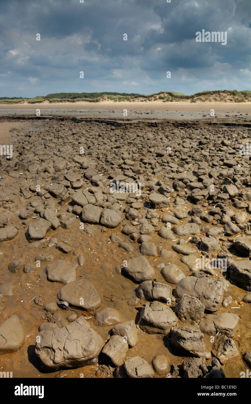 Formby Footprints Silt Layers Stock Photo - Alamy