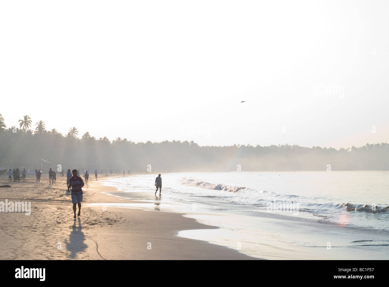 Morning light. Sunrise at Palolem beach, Goa, India Stock Photo - Alamy