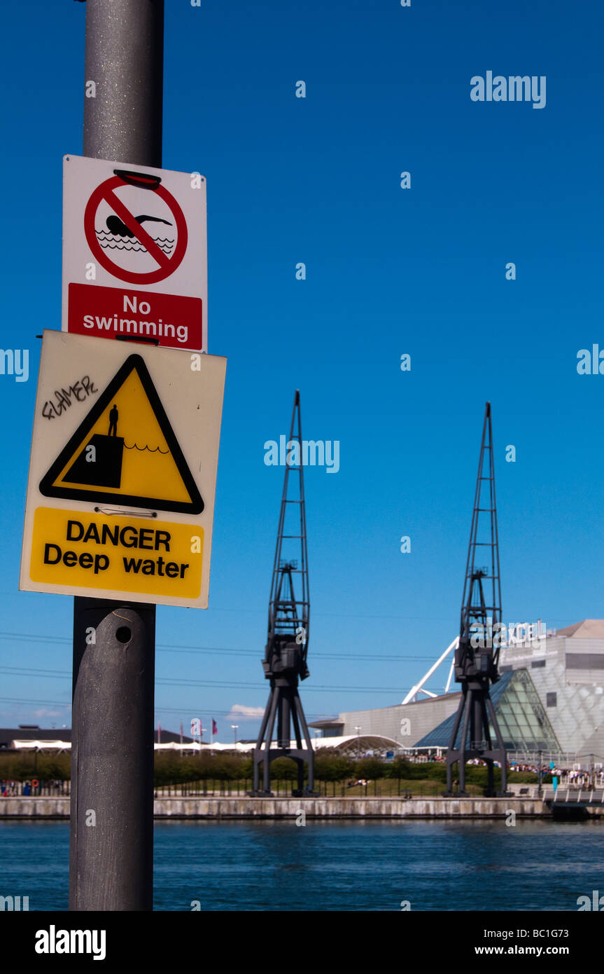 Royal Victoria Dock Deep Water Sign Stock Photo - Alamy