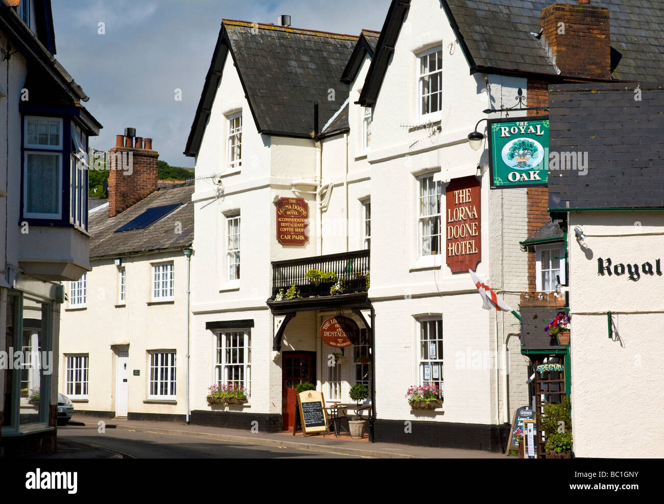 The Lorna Doone Hotel Porlock Somerset England UK Stock Photo - Alamy