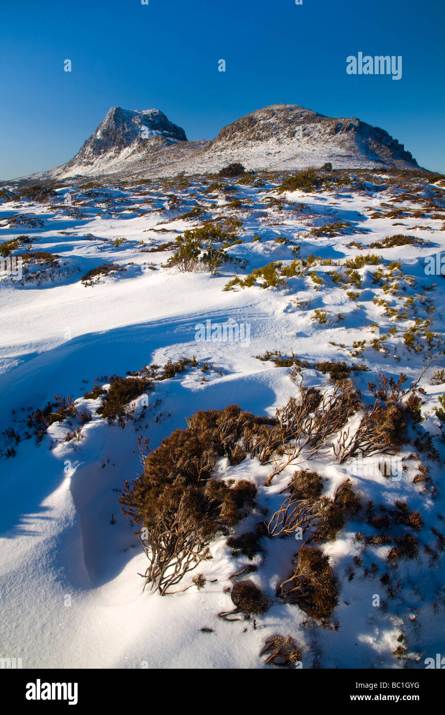 Australia Tasmania Cradle Mt Lake St Clair National Park Snow covered ...