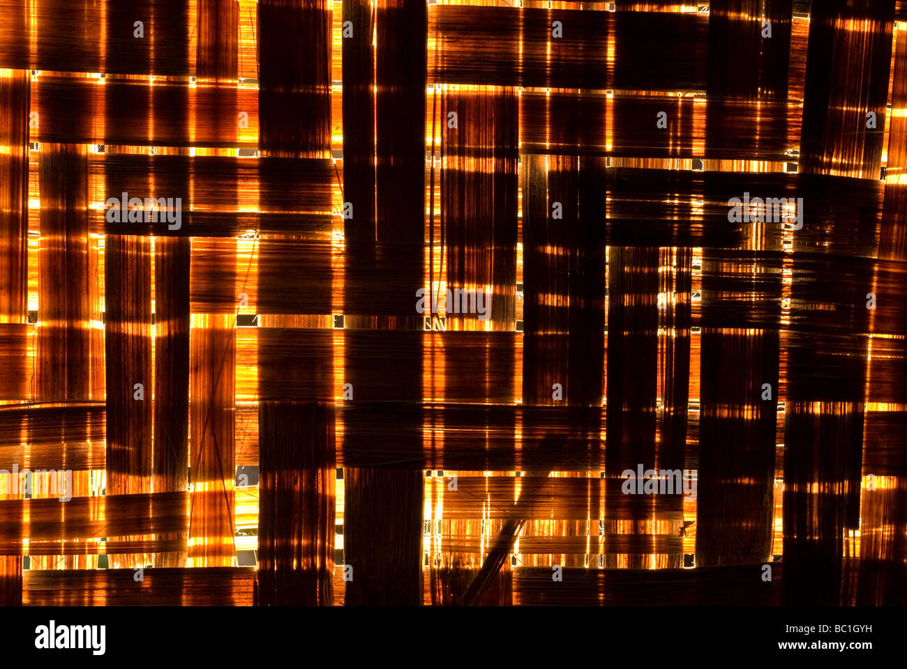 Back lit straw mat wall (close-up Stock Photo - Alamy