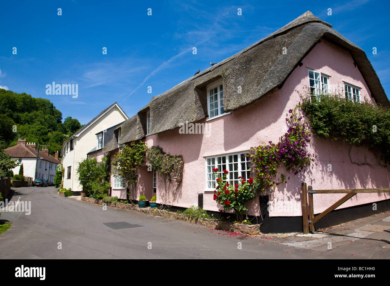 Thatched Cottage Dunster Somerset England High Resolution Stock ...