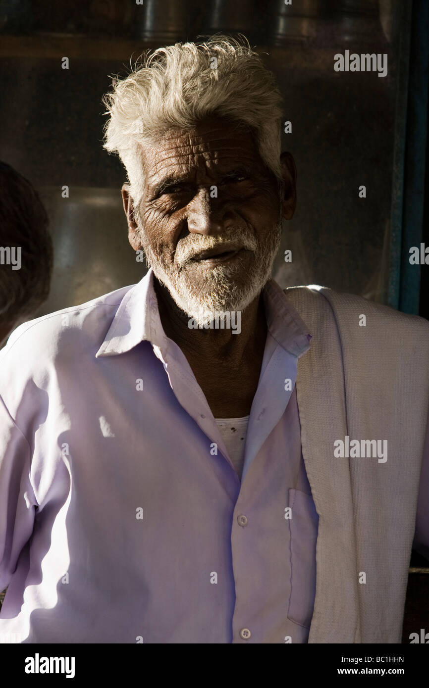 Old Indian man in dusk light Stock Photo - Alamy