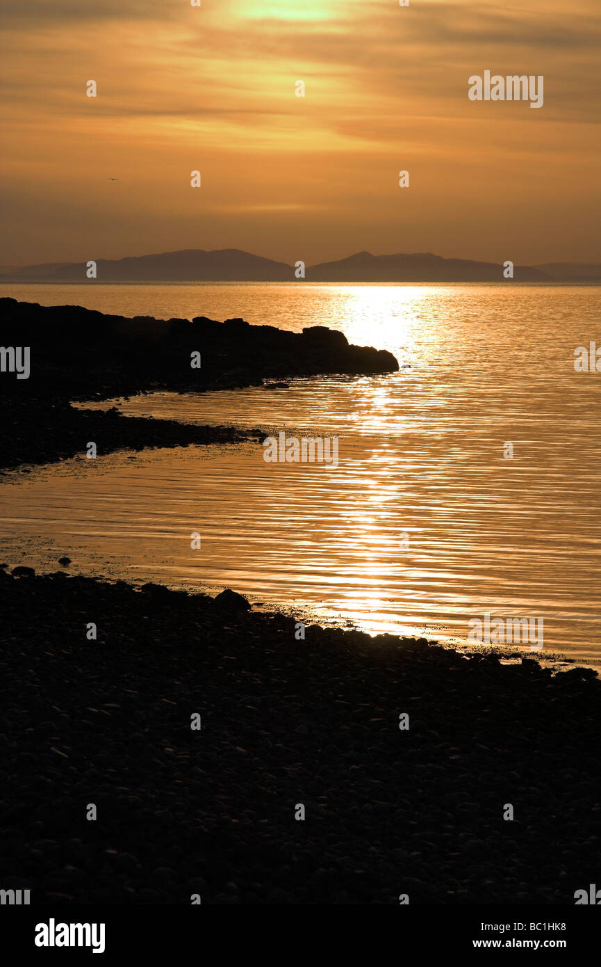 Coastal sunset, Loch Pooltiel, Milovaig, Glendale, Isle of Skye, Inner ...