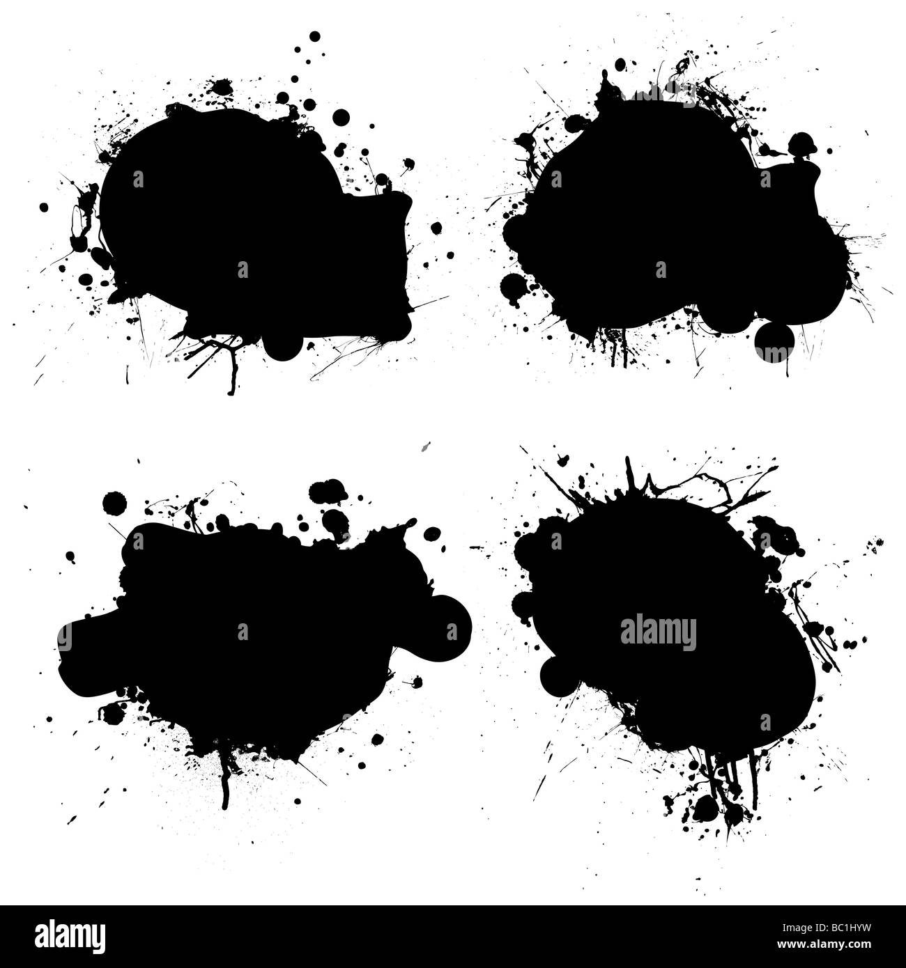 black and white ink splat icon with room to add your own text Stock ...