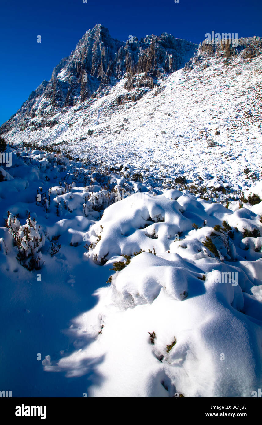 Australia Tasmania Cradle Mt Lake St Clair National Park Snow covered ...