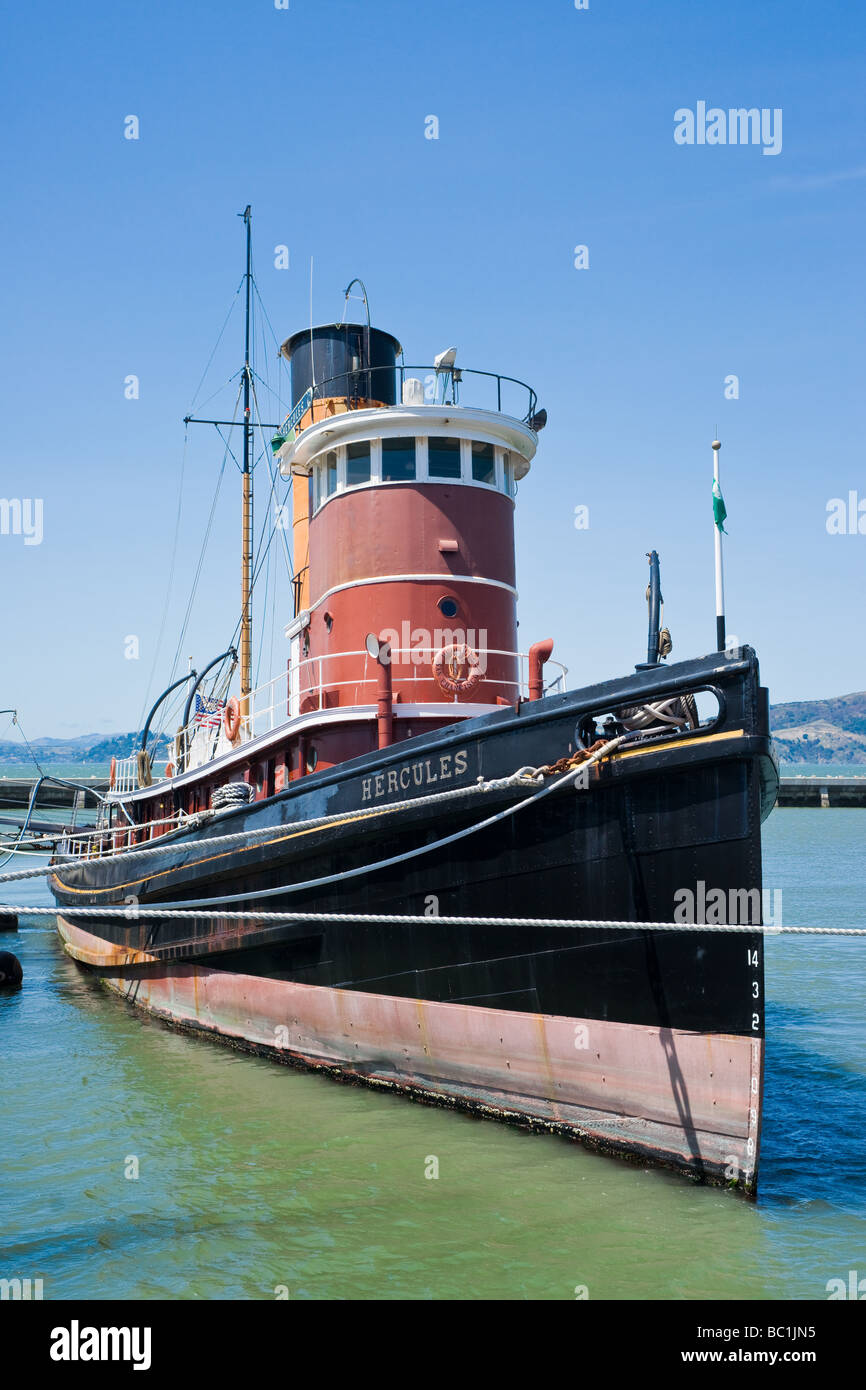 The steam tug Hercules at the Hyde Street Pier in San Francisco Stock ...