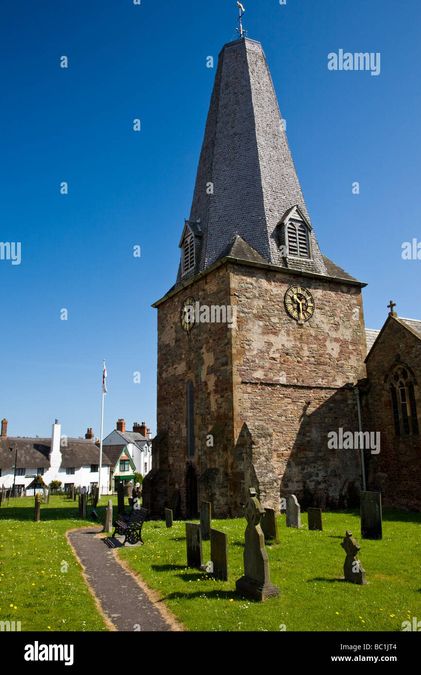 St Dubricius Anglican Church Porlock Somerset England UK Stock Photo ...