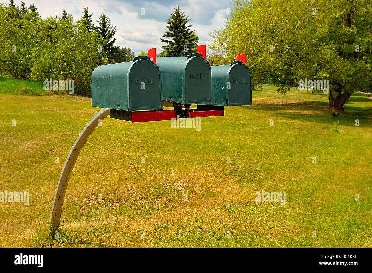 Three red mailboxes hi-res stock photography and images - Alamy
