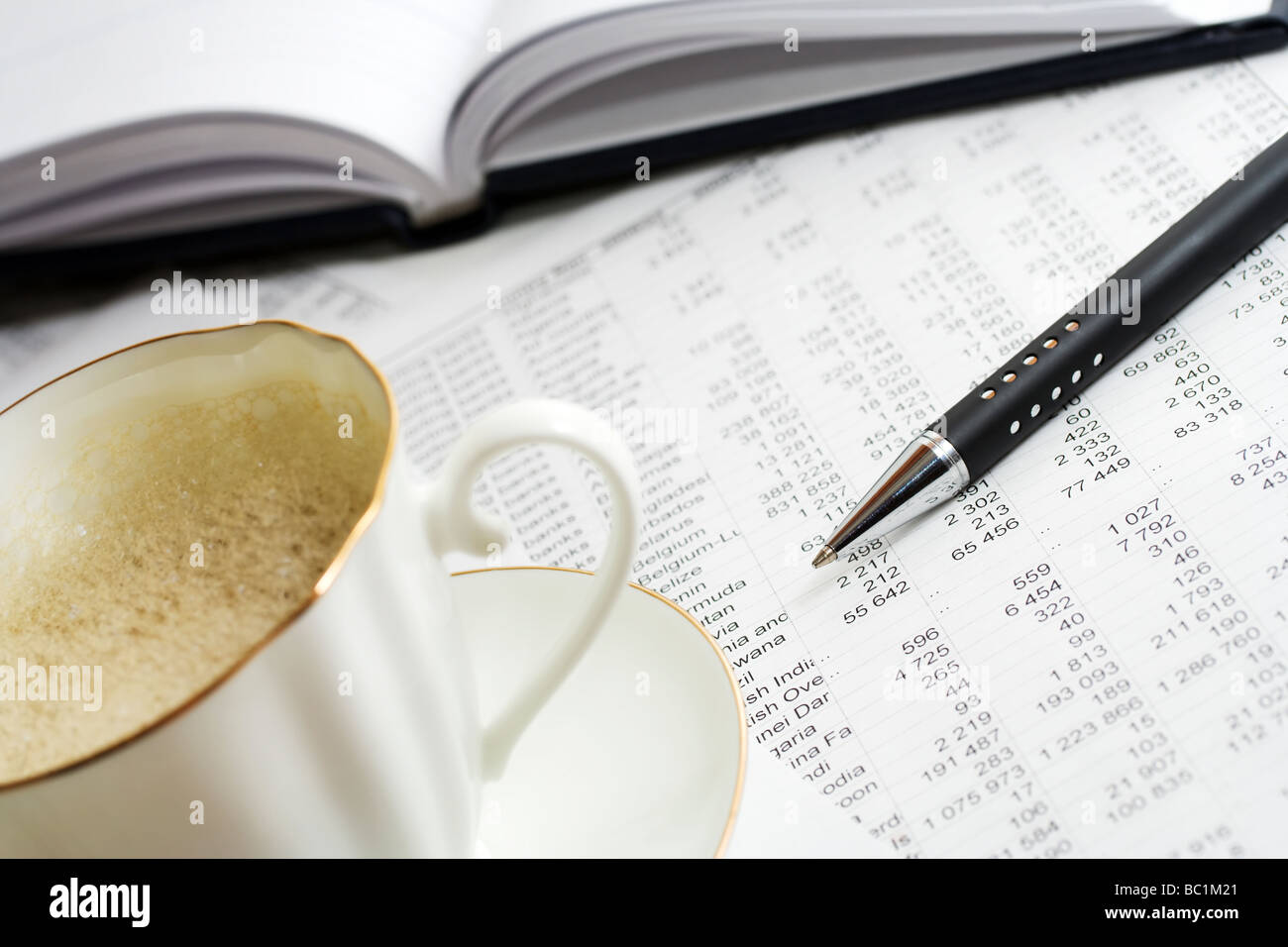 Coffee and accounting Stock Photo - Alamy